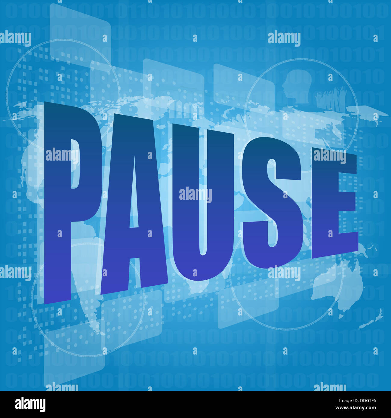 pause word on digital screen Stock Photo - Alamy