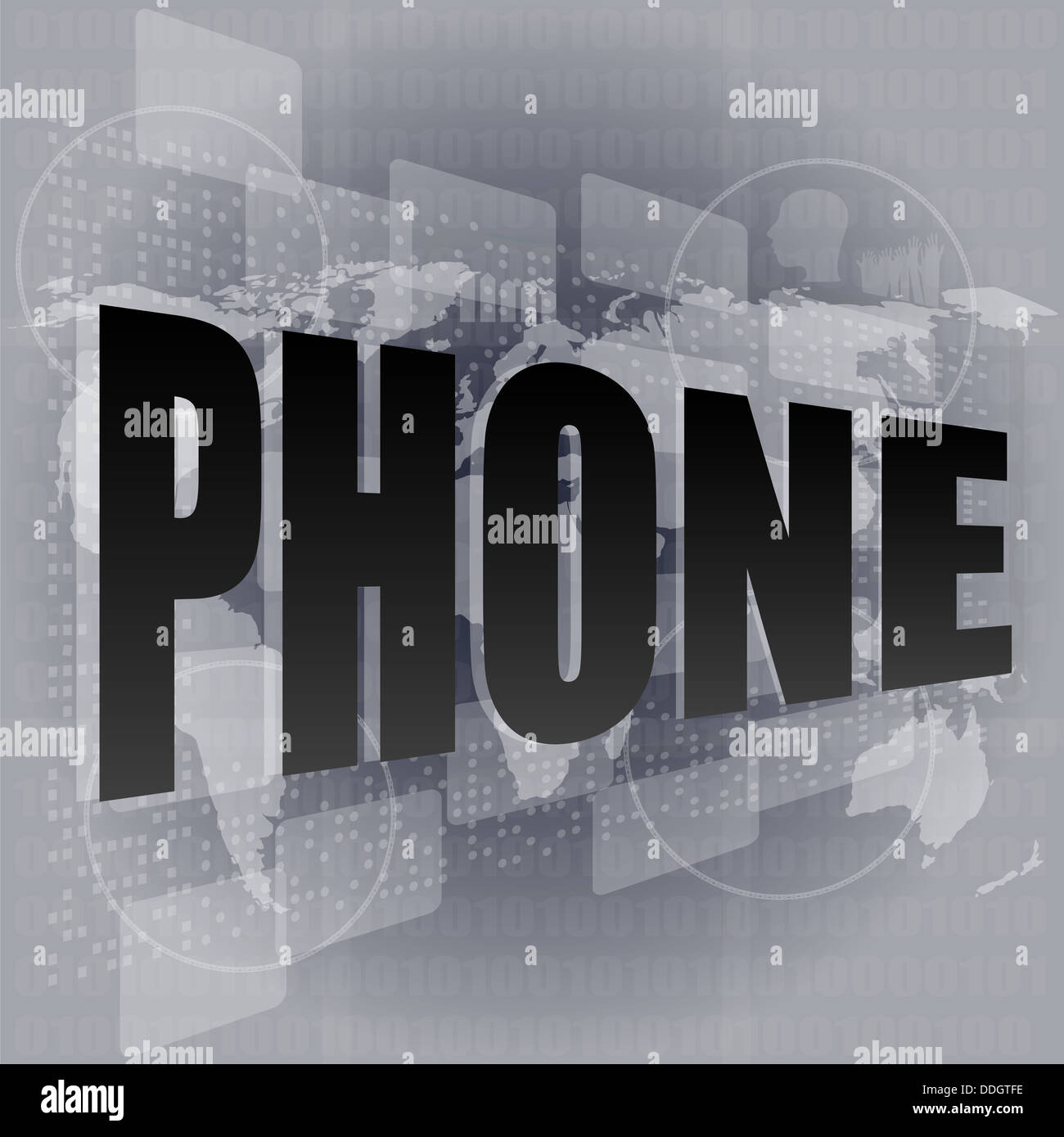 Phone word on abstract digital screen Stock Photo - Alamy