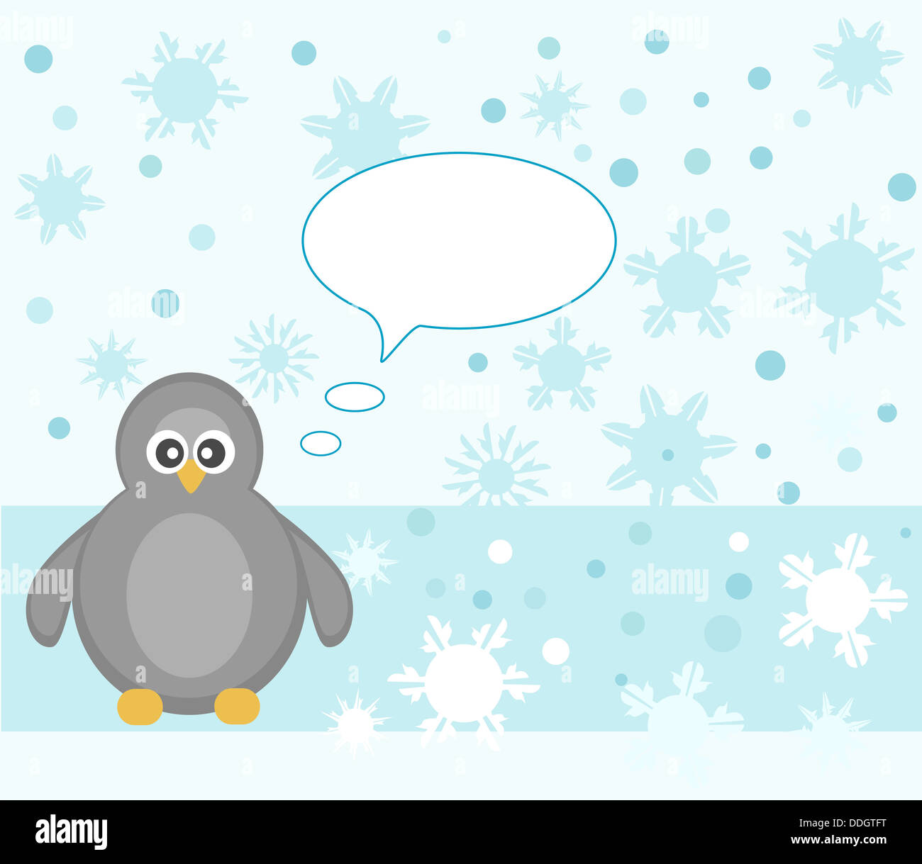 Penguin on snowy background Stock Photo - Alamy