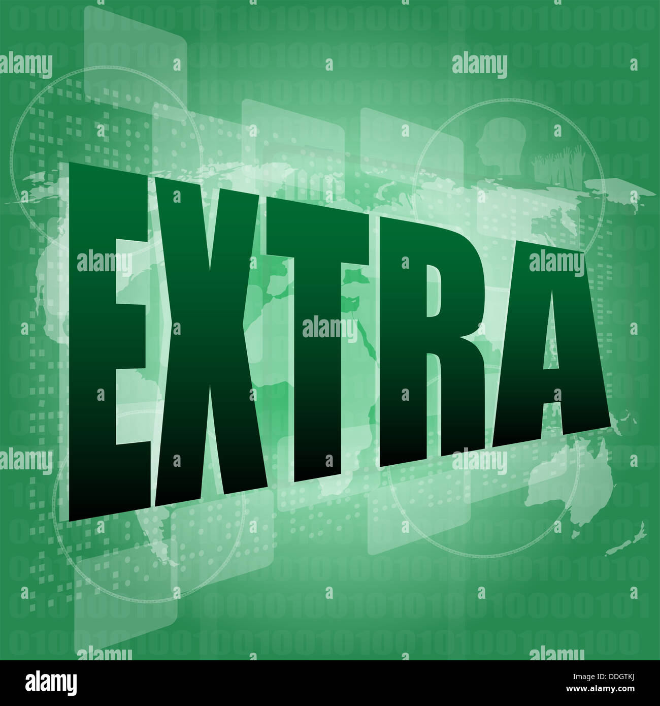 3d Extra Text On Computer Screen Stock Photo Alamy
