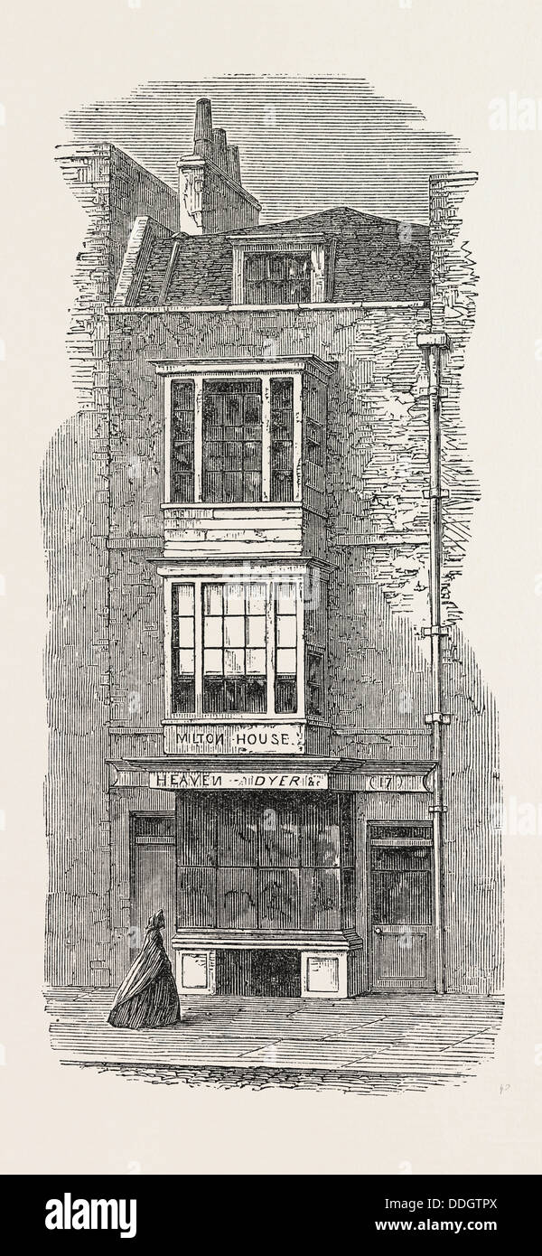 MILTON'S HOUSE IN BARBICAN, UK, 1864 Stock Photo - Alamy