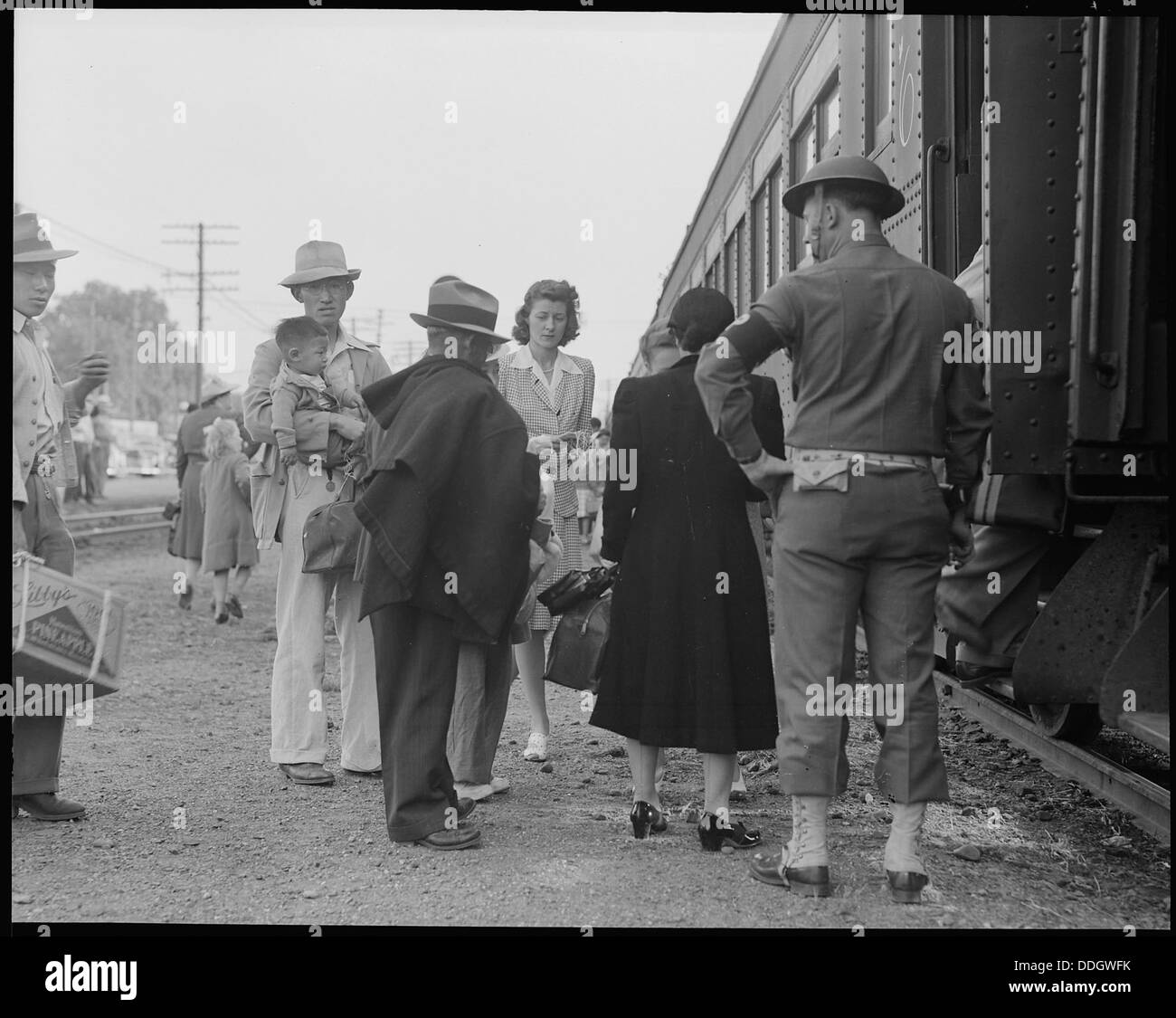 This photograph captures the departure of Japanese-Americans from ...