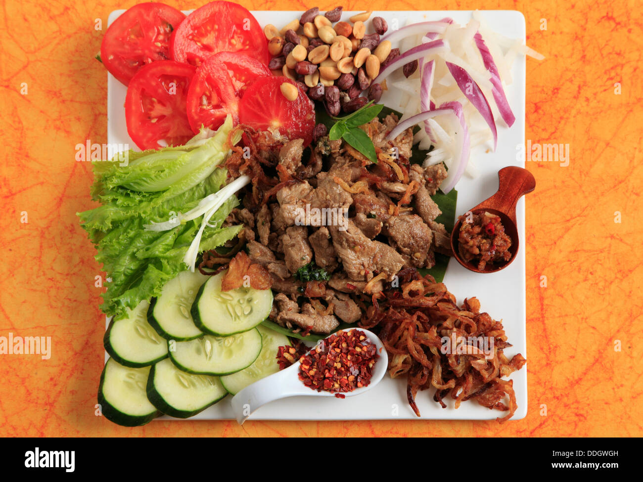 Burmese pork salad Stock Photo - Alamy