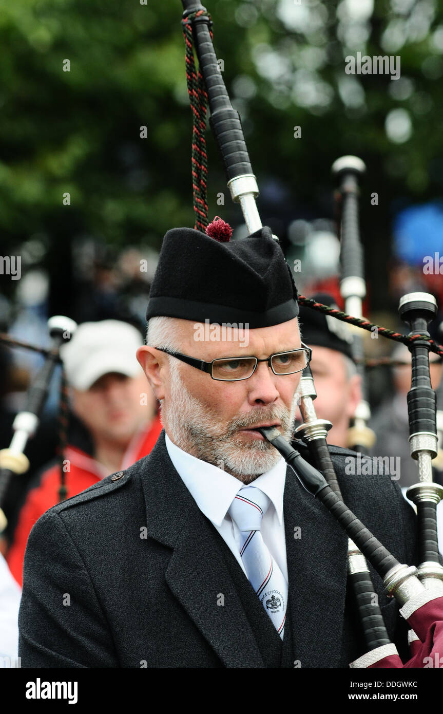 Pipe major Terry Tully with the St Lawrence O'Toole pipe band. He has ...