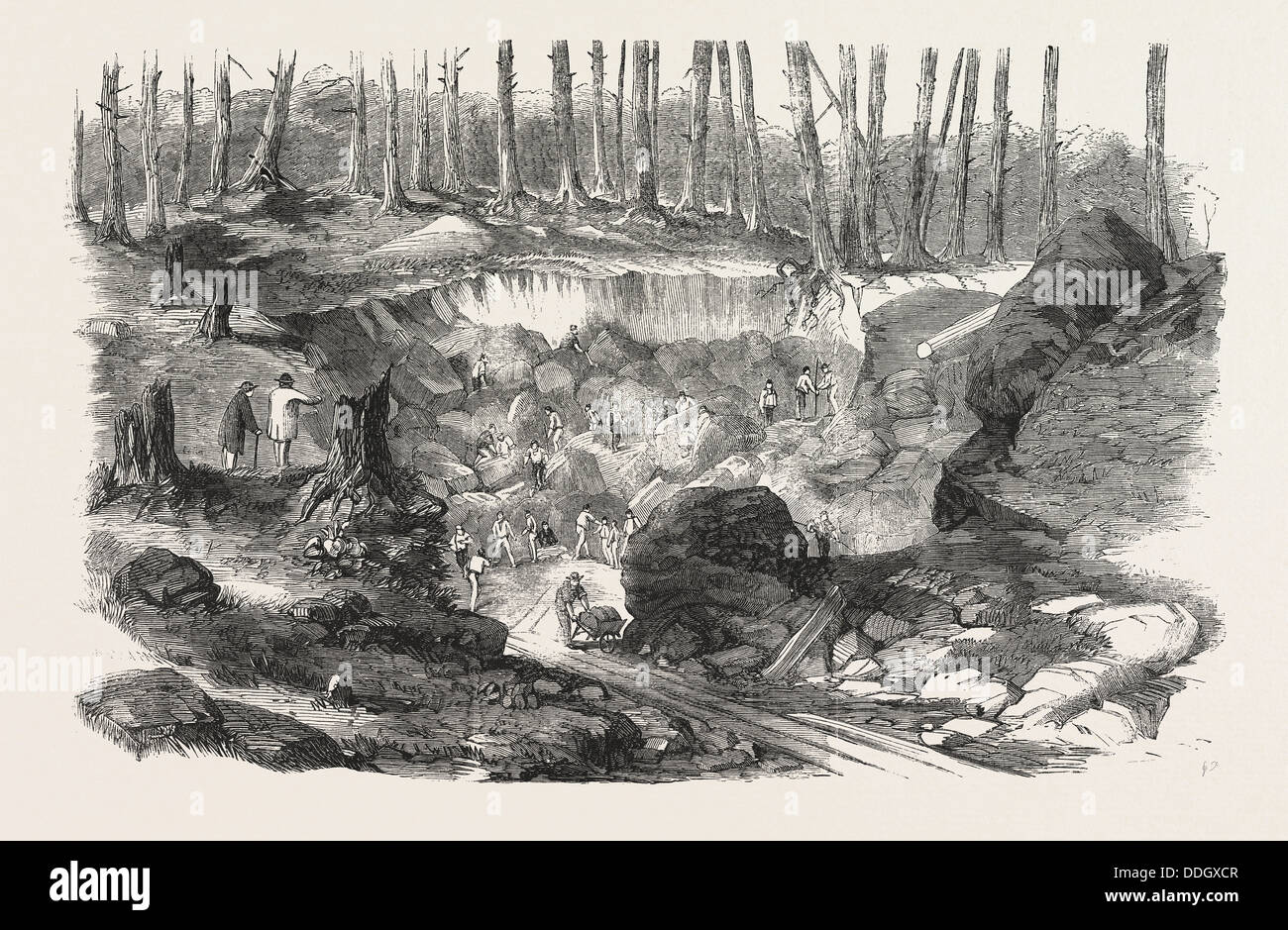 COPPER MINE OR QUARRY, NEAR MONTREAL, CANADA, 1860 Stock Photo - Alamy