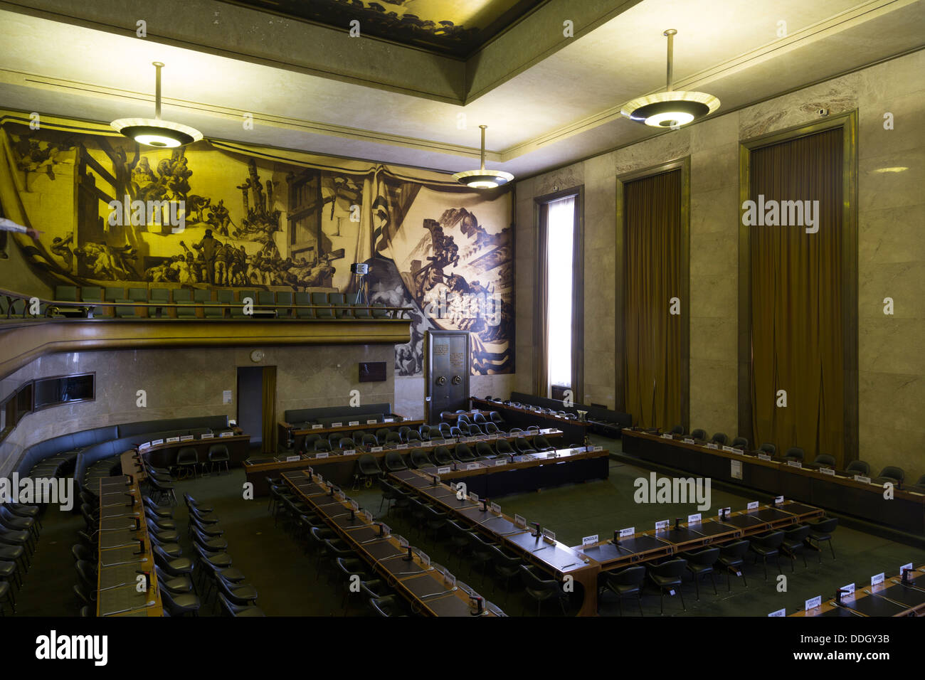 assembly chamber, United Nations building, Geneva, Switzerland Stock ...