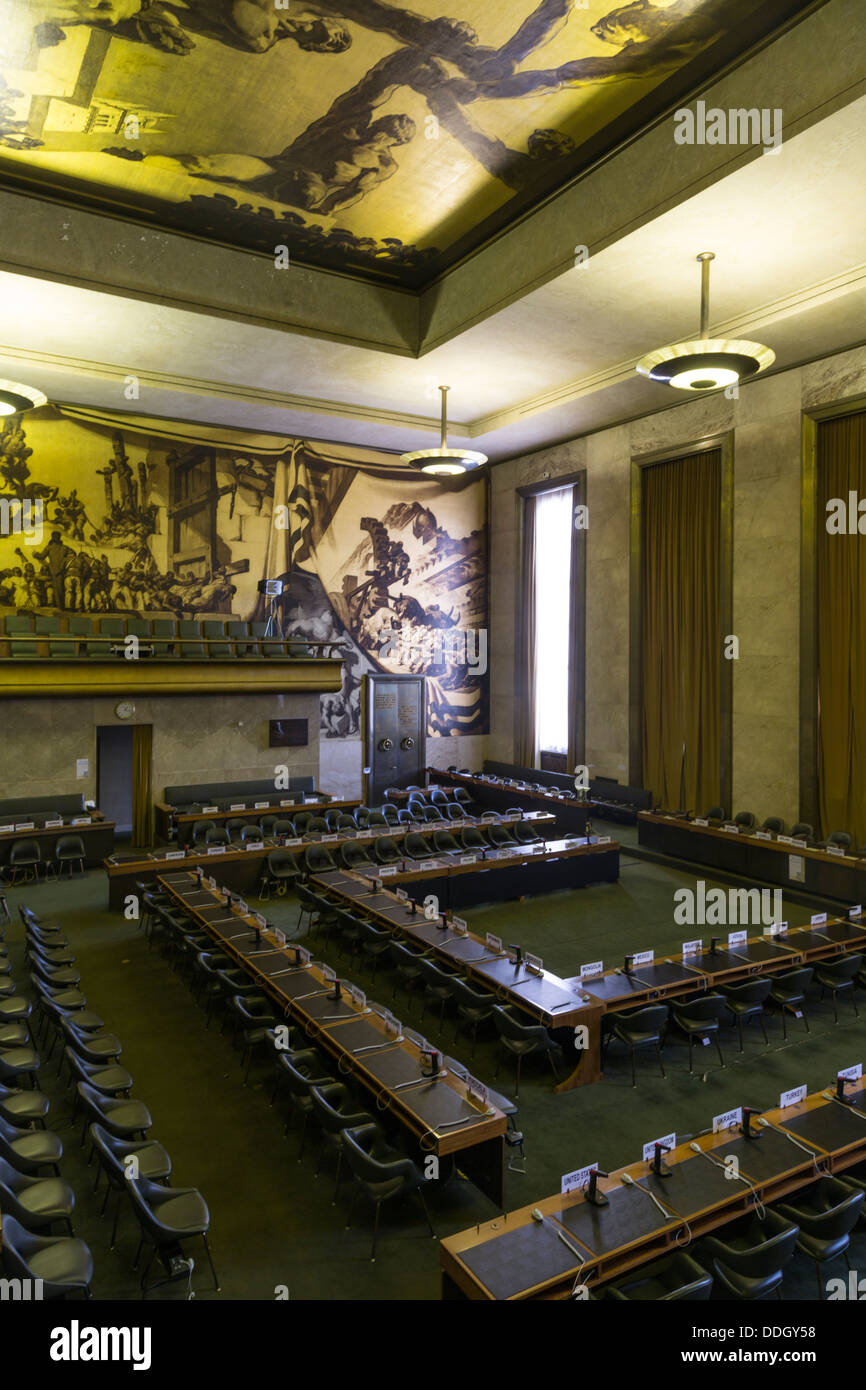 assembly chamber, United Nations building, Geneva, Switzerland Stock ...
