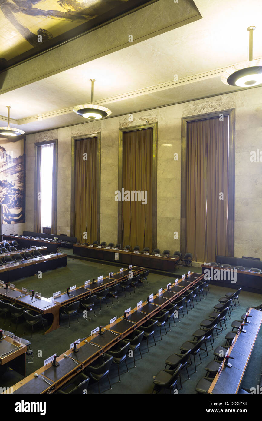 assembly chamber, United Nations building, Geneva, Switzerland Stock ...