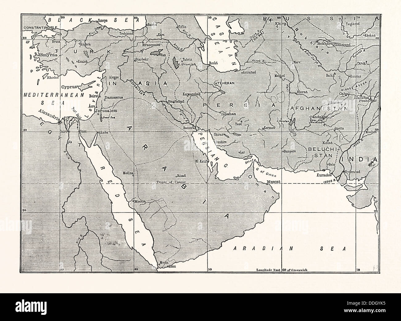 Map of persia 19th century hi-res stock photography and images - Alamy