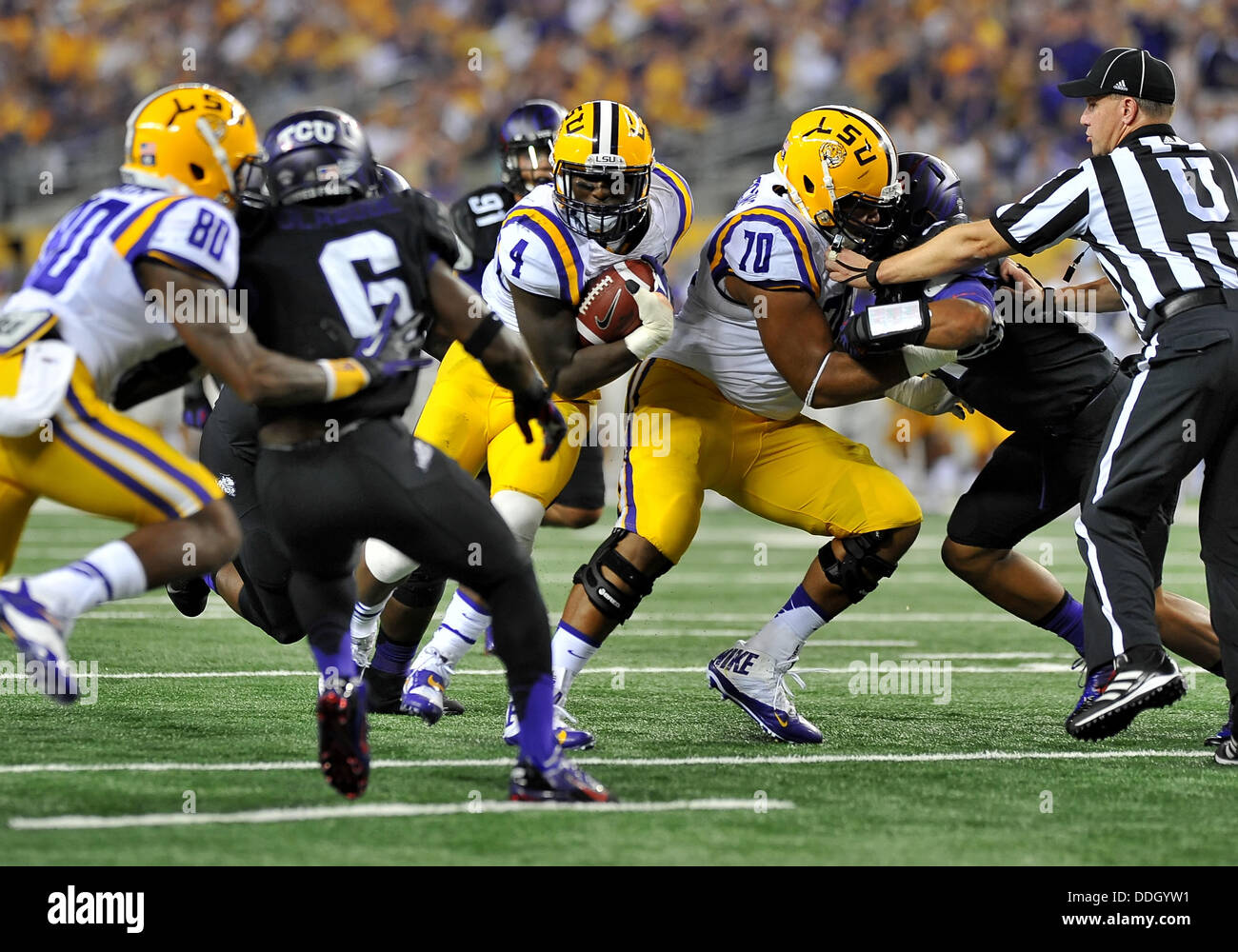 Aug. 31, 2013 - Aug. 31,2013:.LSU Tigers running back Alfred Blue (4 ...