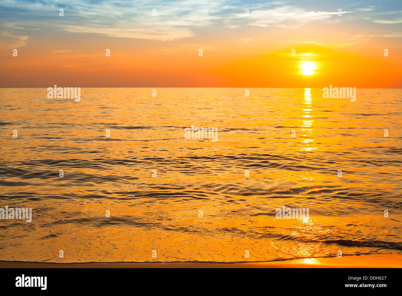 Sunset over ocean. Nature composition Stock Photo - Alamy