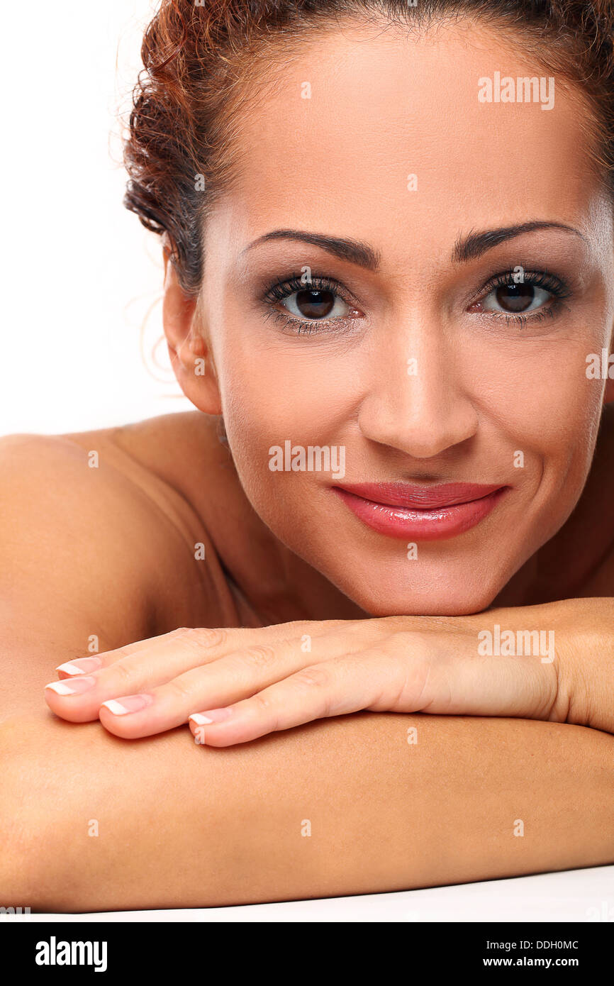 Beautiful natural middle aged woman Stock Photo - Alamy