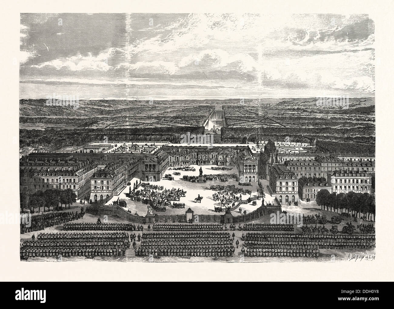 Franco-Prussian War: Versailles, German headquarter. Revue on the ...