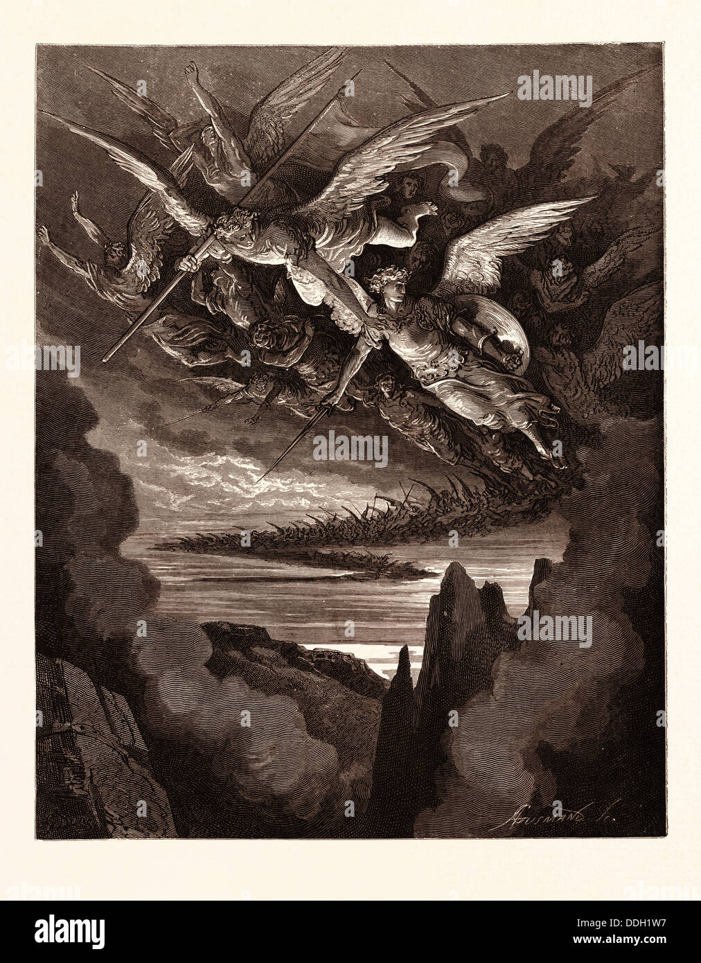 THE FALLEN ANGELS ON THE WING, BY GUSTAVE DORÉ. Dore, 1832 - 1883 ...
