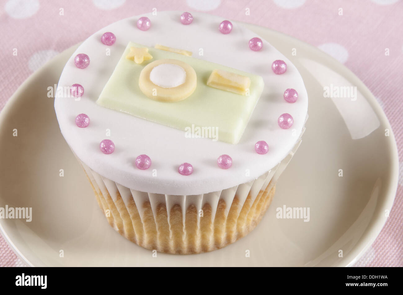 cupcake with camera made from fondant Stock Photo - Alamy