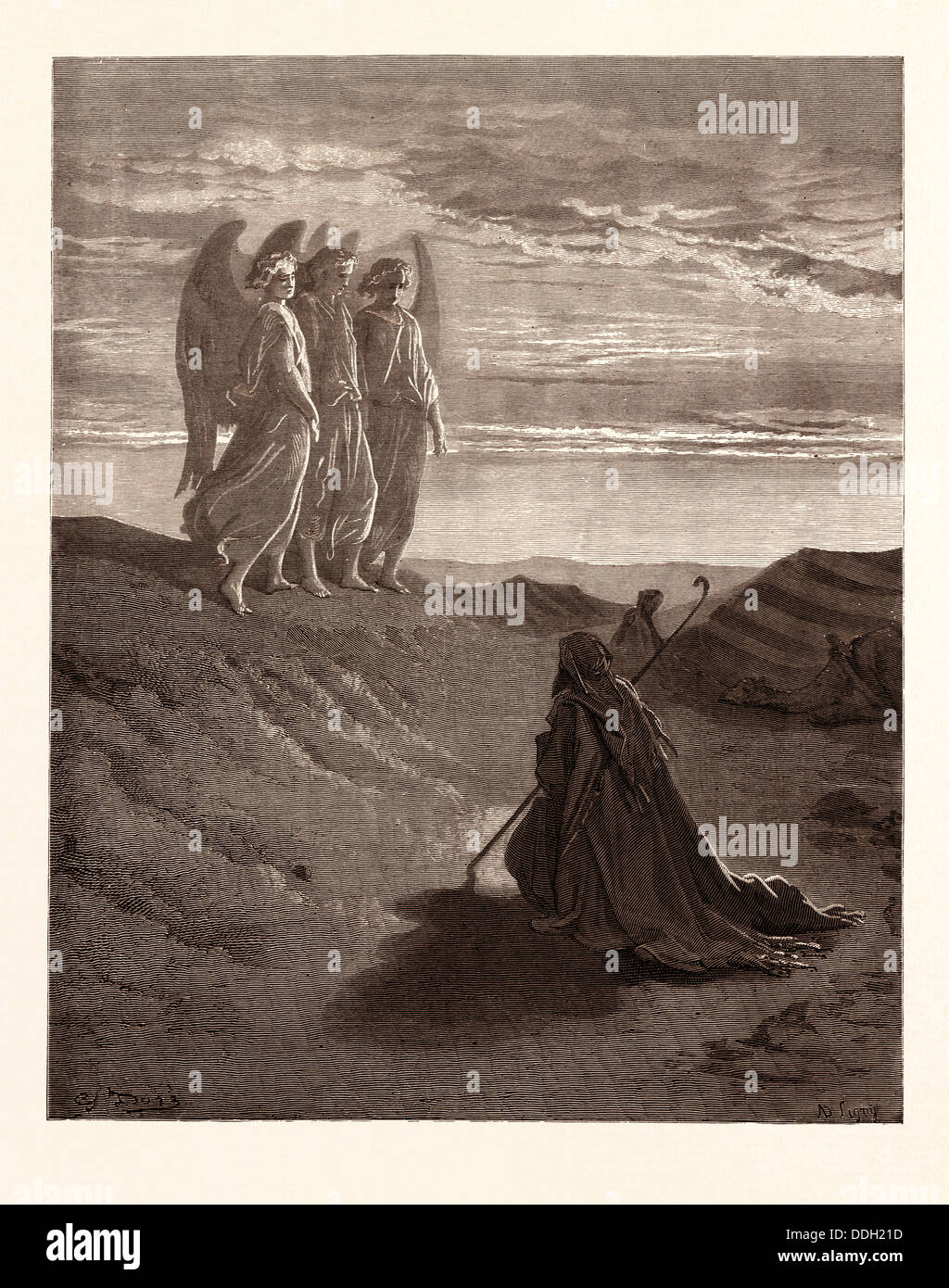 ABRAHAM AND THE THREE ANGELS, BY GUSTAVE DORÉ. Dore, 1832 - 1883 ...