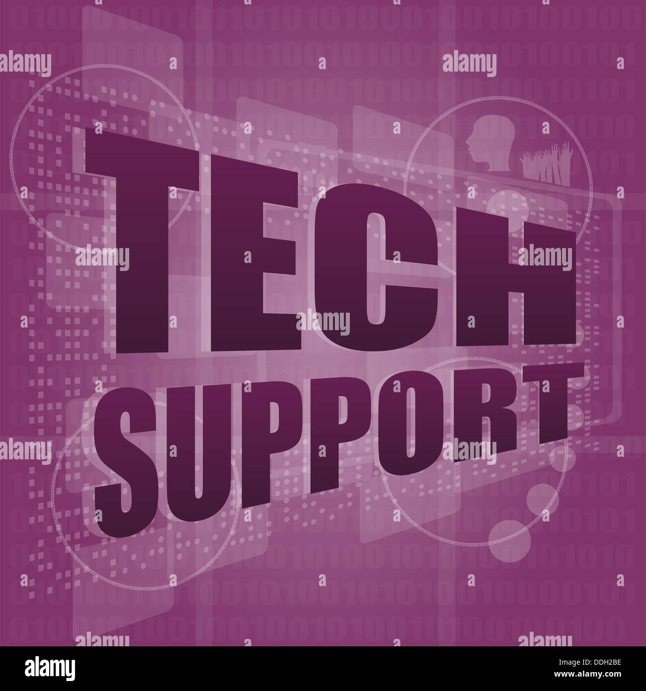 tech support word on a touch screen interface Stock Photo - Alamy