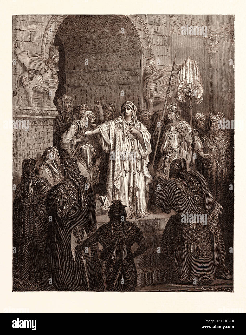 THE QUEEN VASHTI REFUSING TO OBEY THE COMMAND OF AHASUERUS, BY GUSTAVE ...