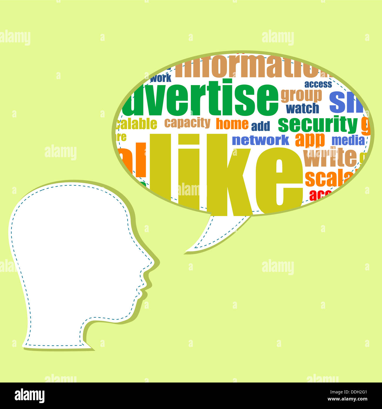 talking head, speech bubble with success words Stock Photo - Alamy