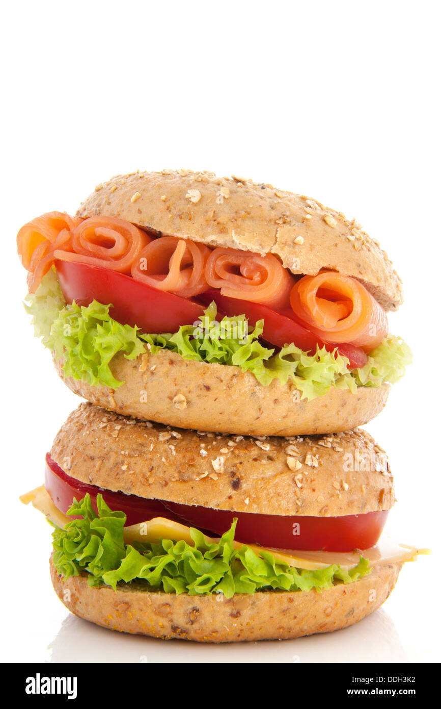 Fresh bread rolls with spread Stock Photo - Alamy