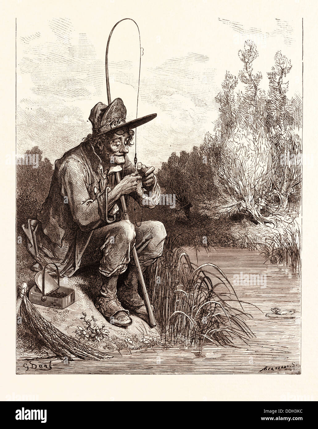 THE LITTLE FISH AND THE FISHERMAN, BY GUSTAVE DORÉ. Dore, 1832 - 1883 ...