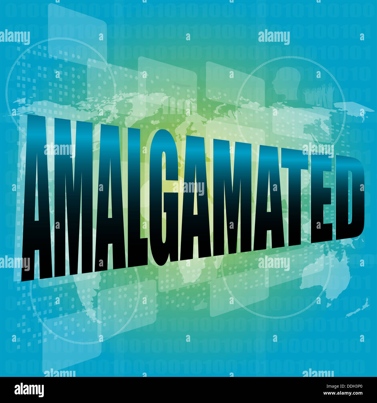 word amalgamated on digital touch screen Stock Photo - Alamy