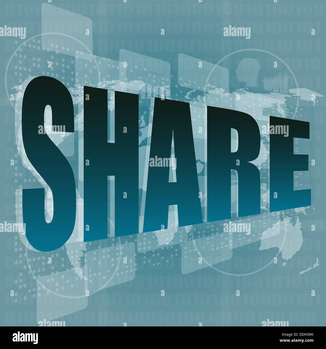 Conceptual image for data sharing and processing in digital Stock Photo ...