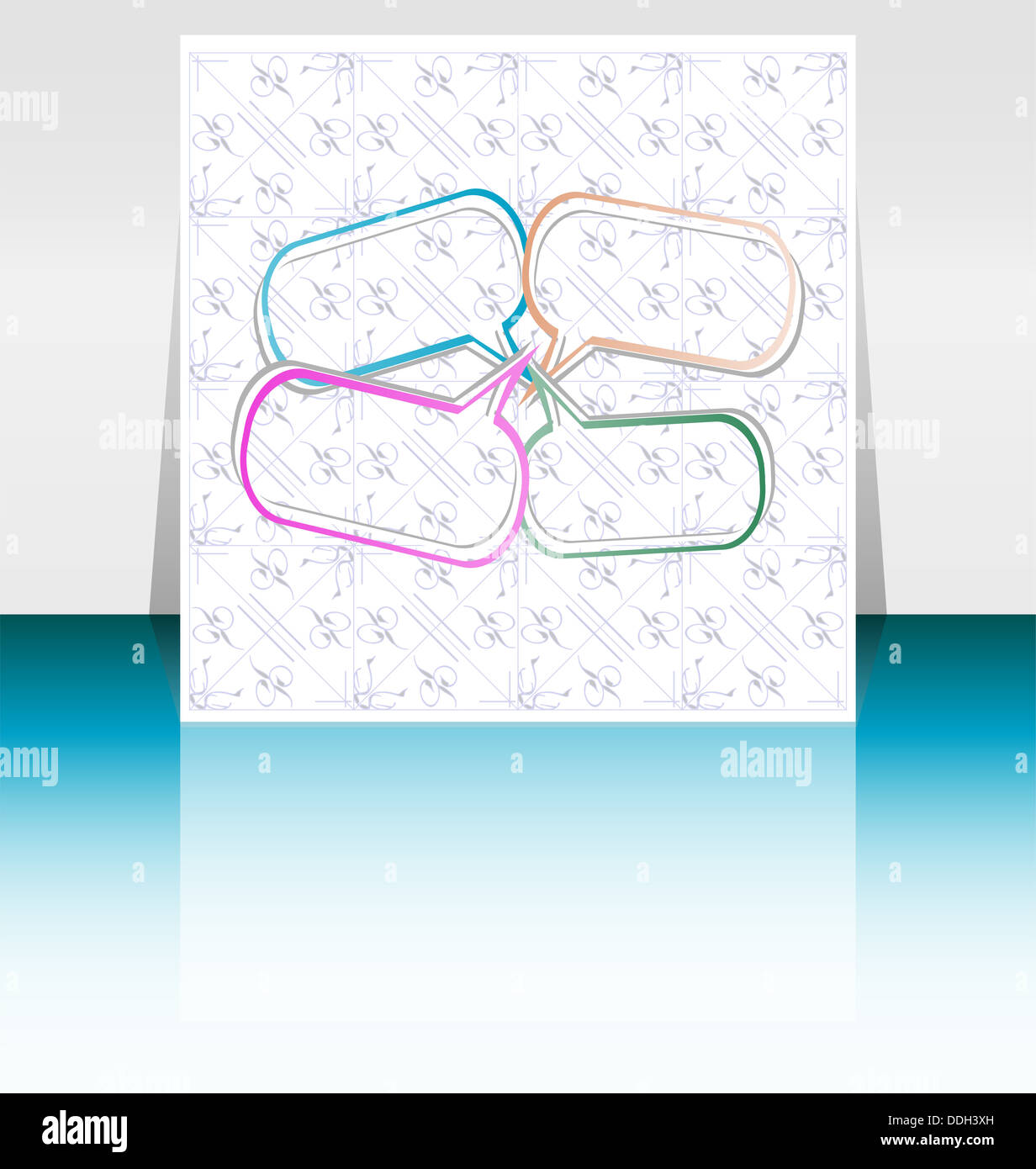 Flyer or cover design with set of abstract stickers Stock Photo - Alamy