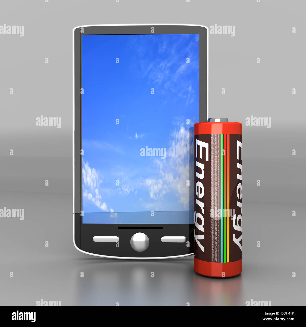 A generic Smartphone with a Battery. 3D rendered illustration Stock ...