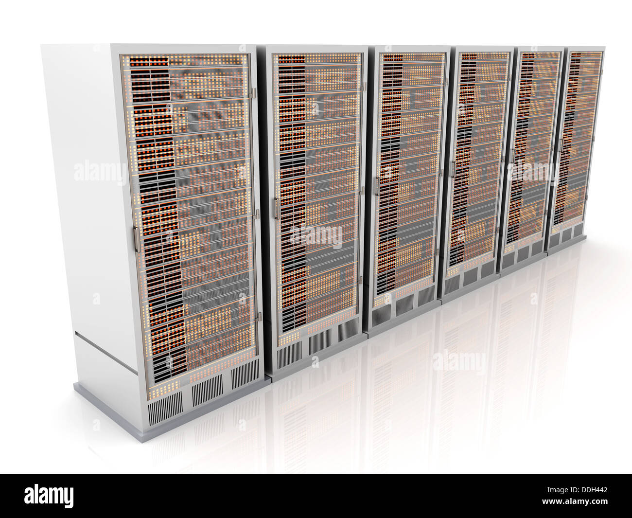 Server racks in a row. 3d illustration Stock Photo - Alamy