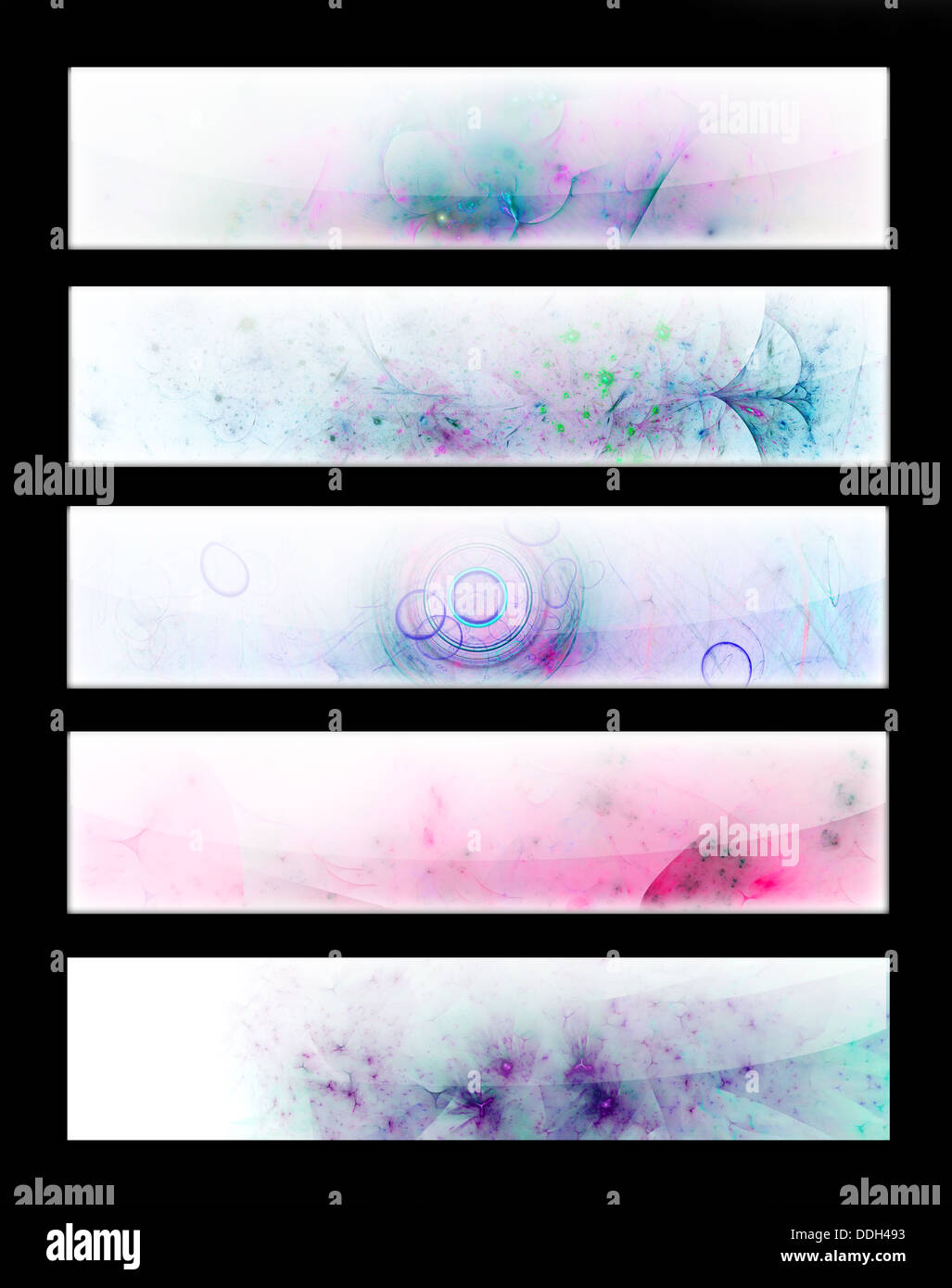 5 Fractal Flame Banner Templates. Graphic illustration Stock Photo - Alamy