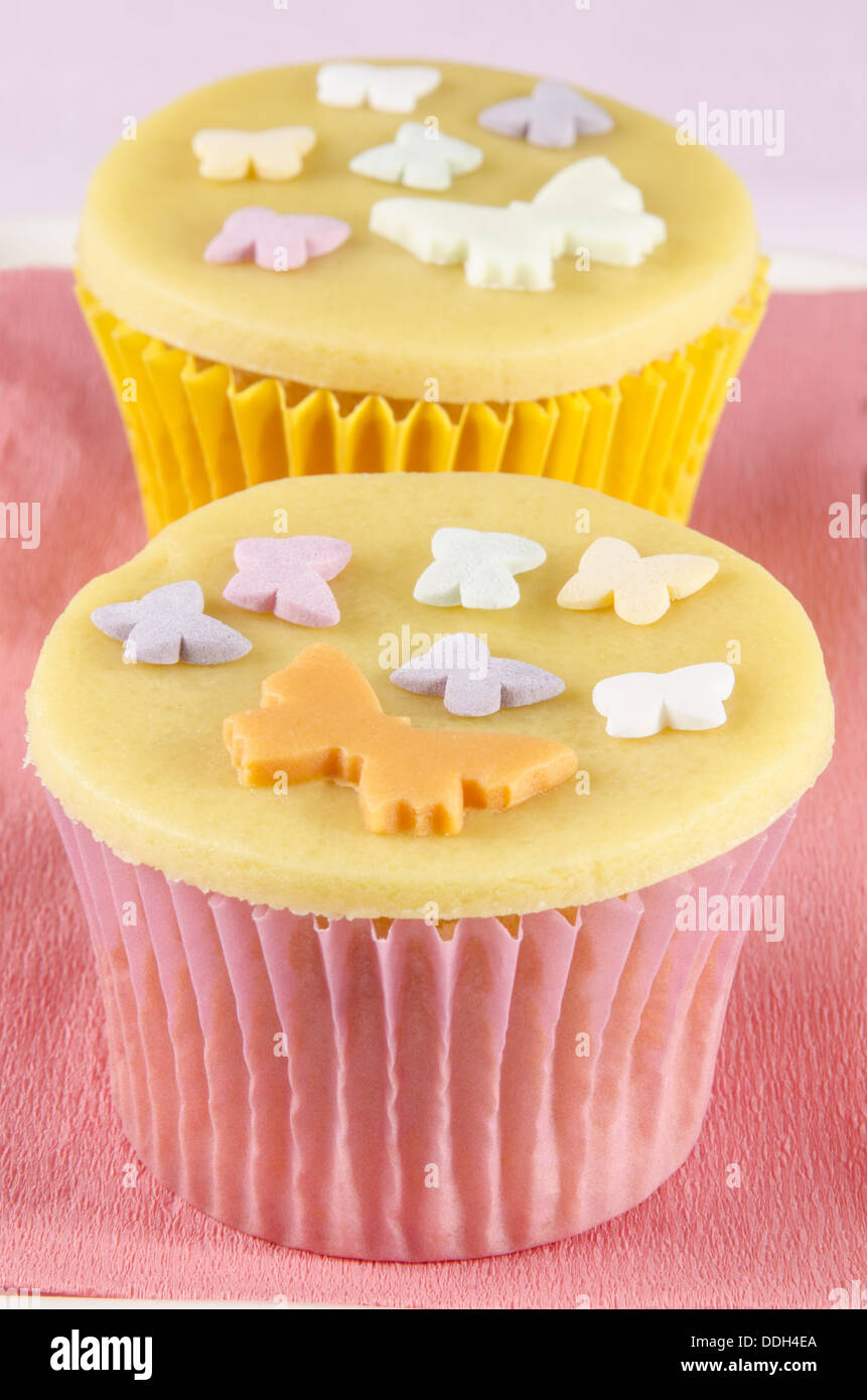 cupcake with golden marzipan Stock Photo - Alamy