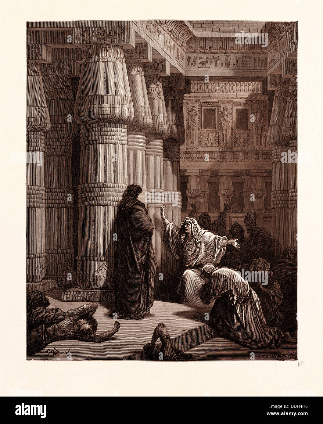 THE EGYPTIANS URGE MOSES TO DEPART, BY GUSTAVE DORE Stock Photo - Alamy