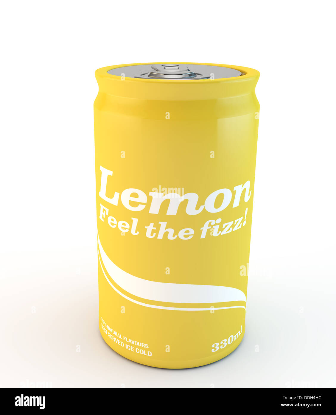 can of yellow lemon fizzy drink isolated on a white background Stock ...