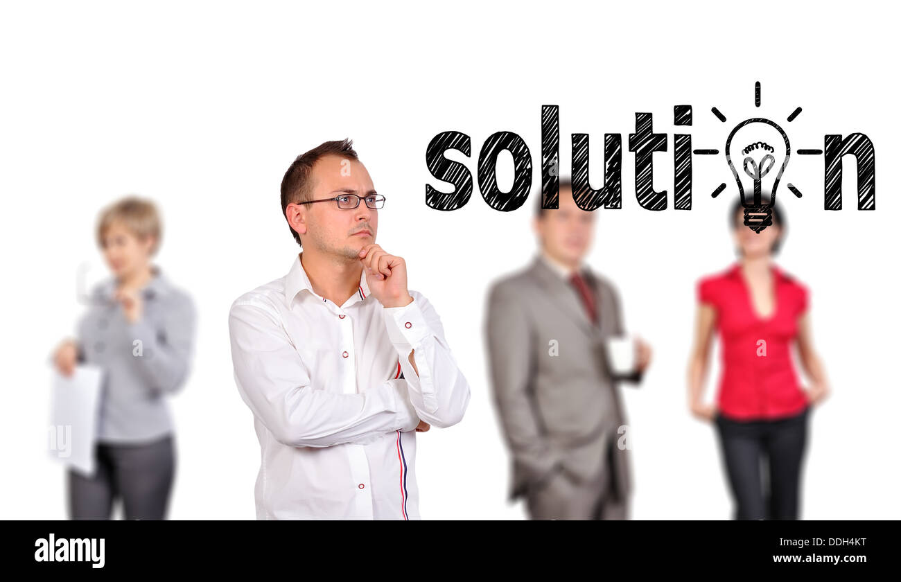 man looking solution Stock Photo - Alamy