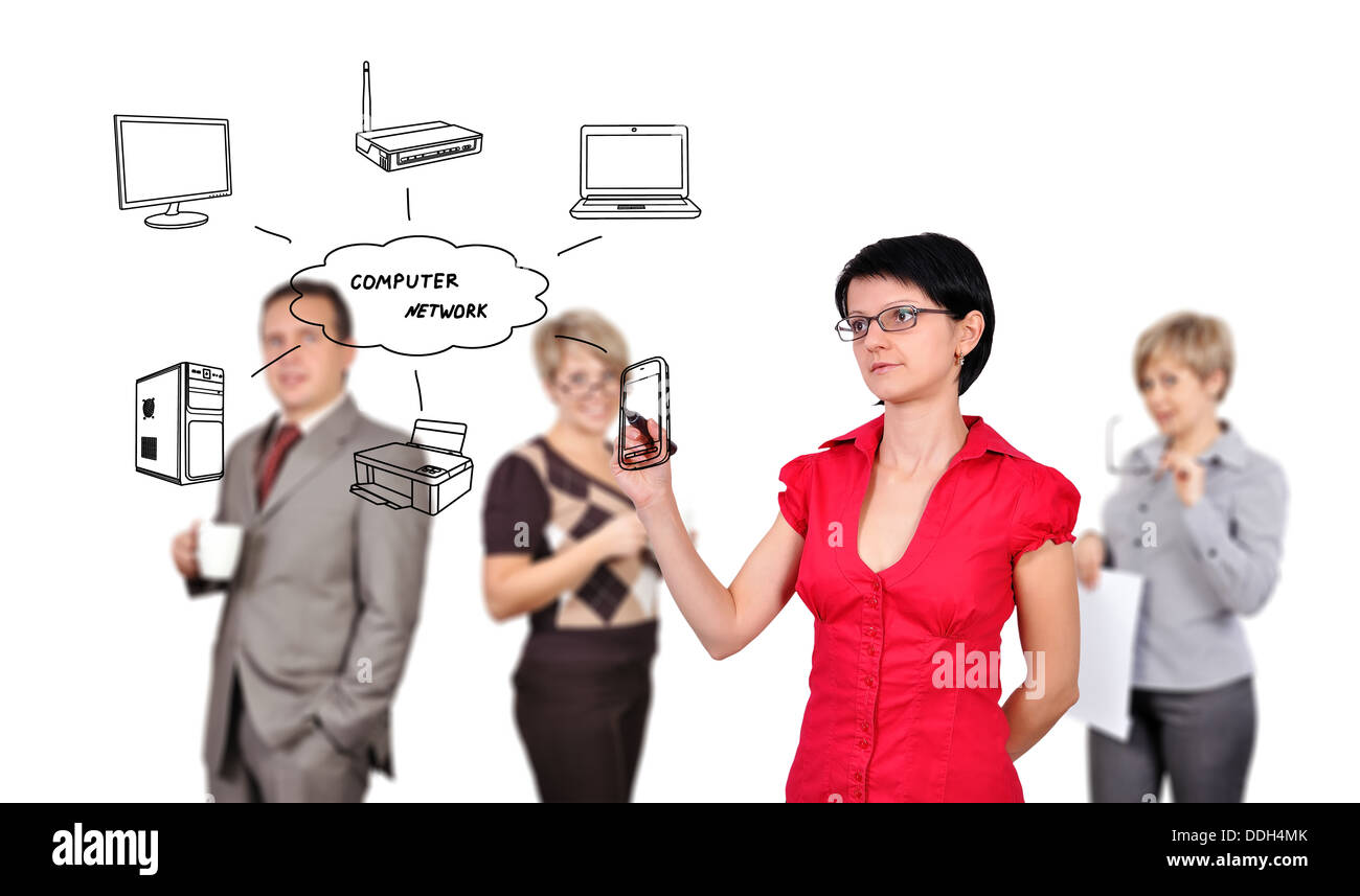 Laptop woman girl computer Cut Out Stock Images & Pictures - Alamy