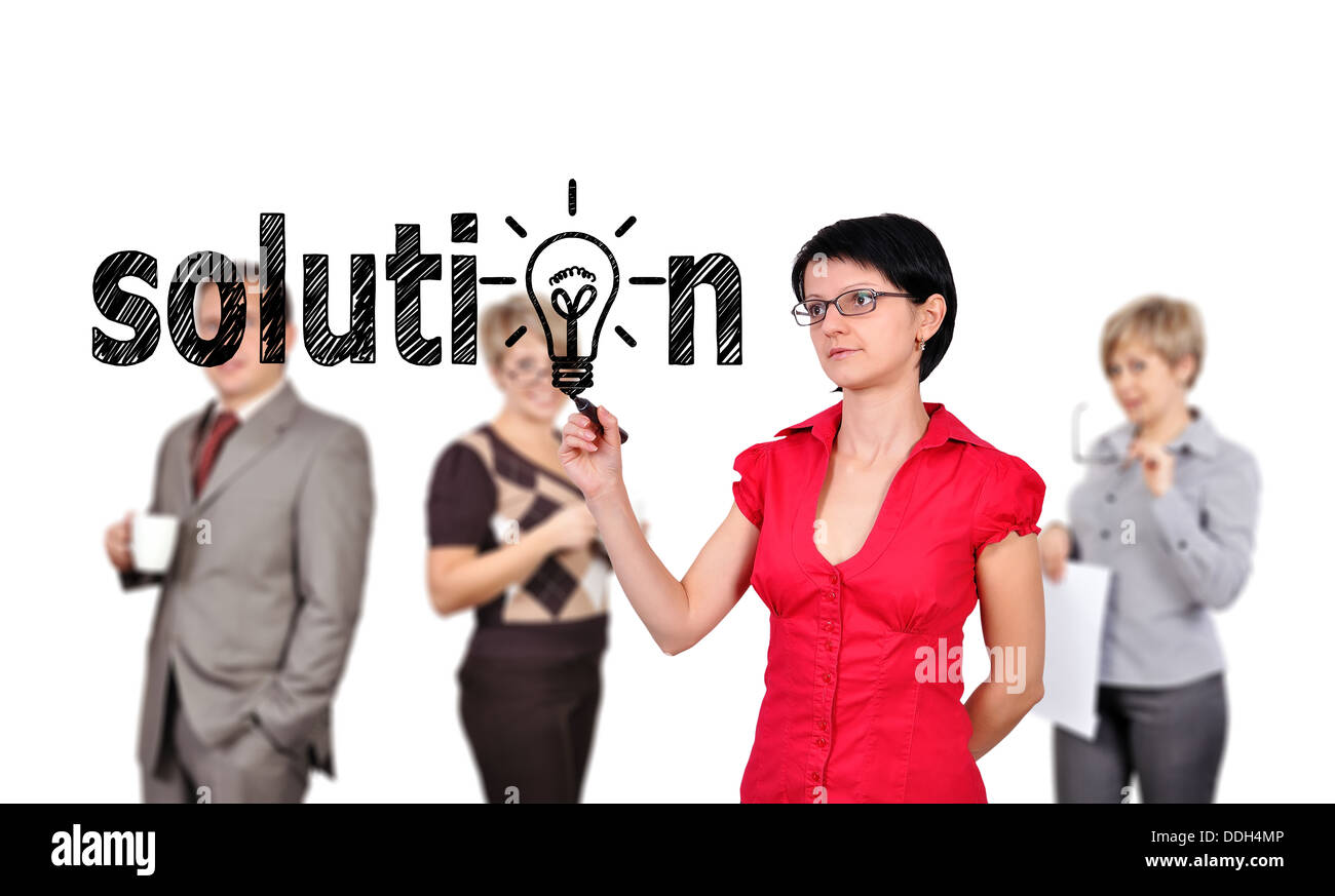 woman drawing solution Stock Photo - Alamy