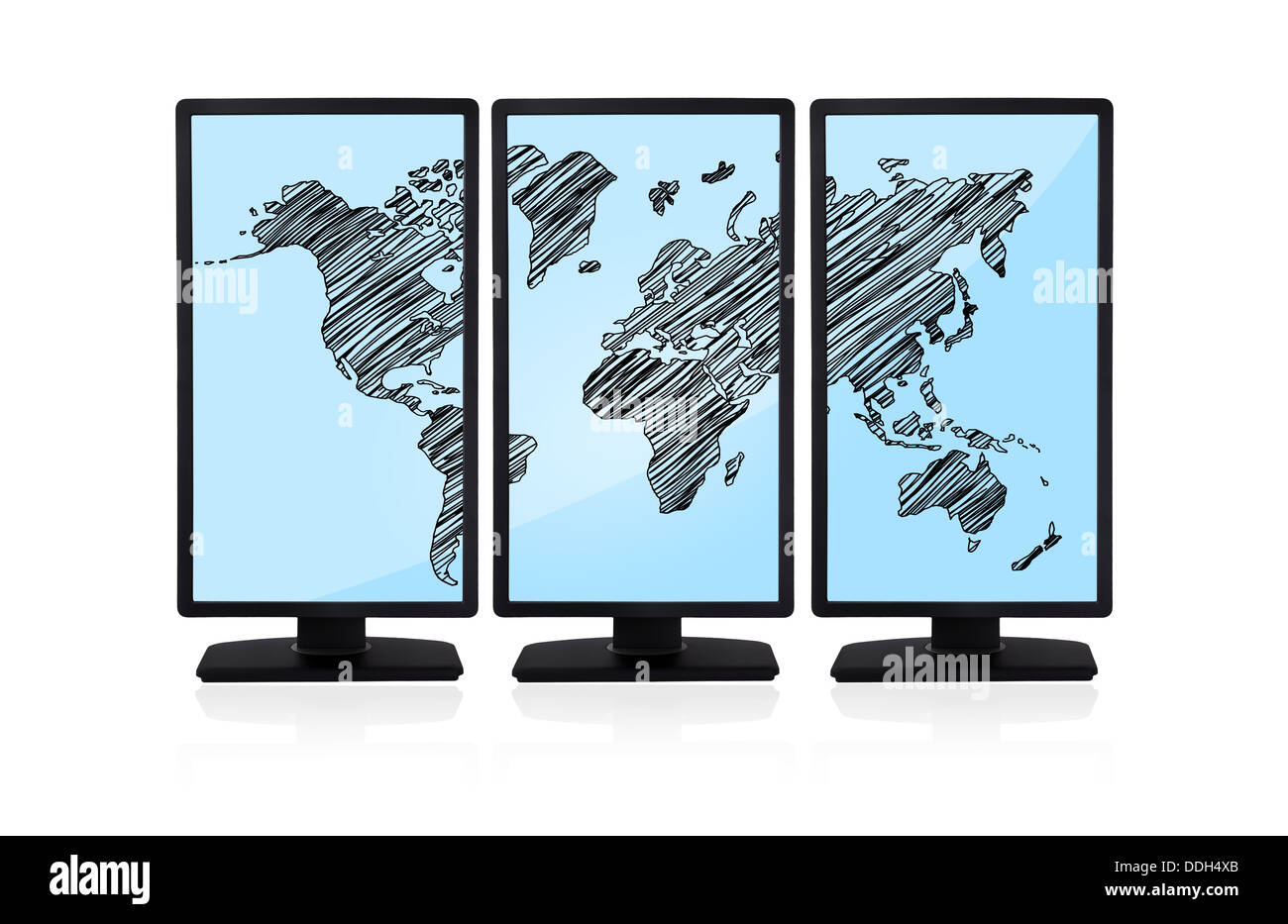 Map video screen hi-res stock photography and images - Alamy