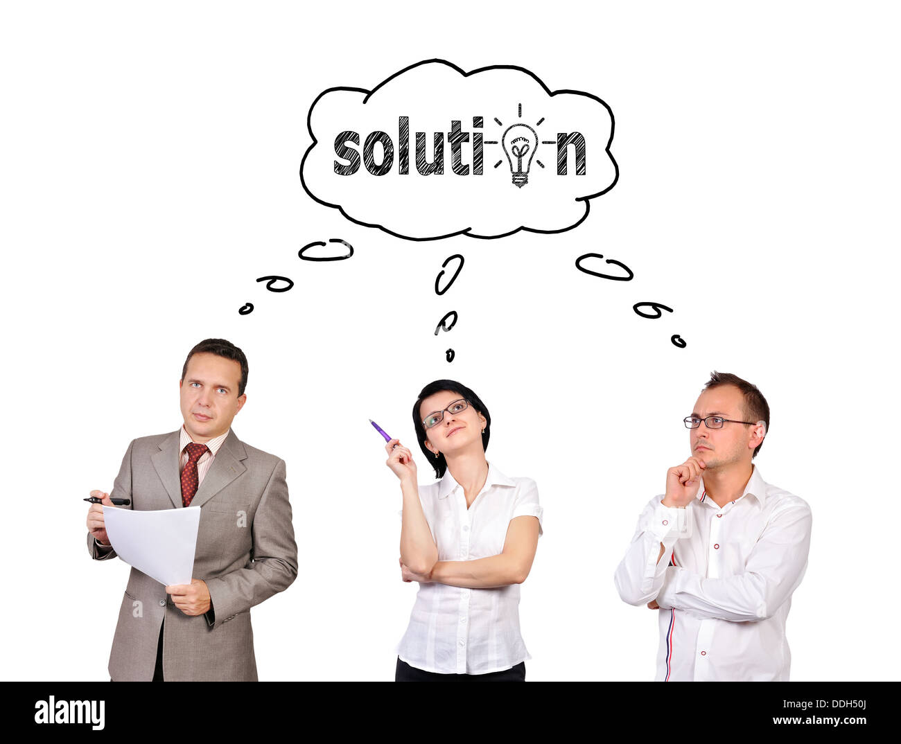 Group people think Stock Photo - Alamy