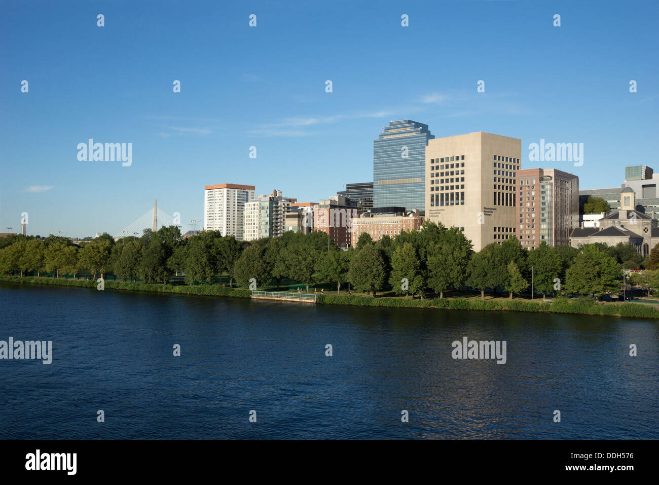 The Charles River flowing through Boston, Massachusetts, USA Stock ...