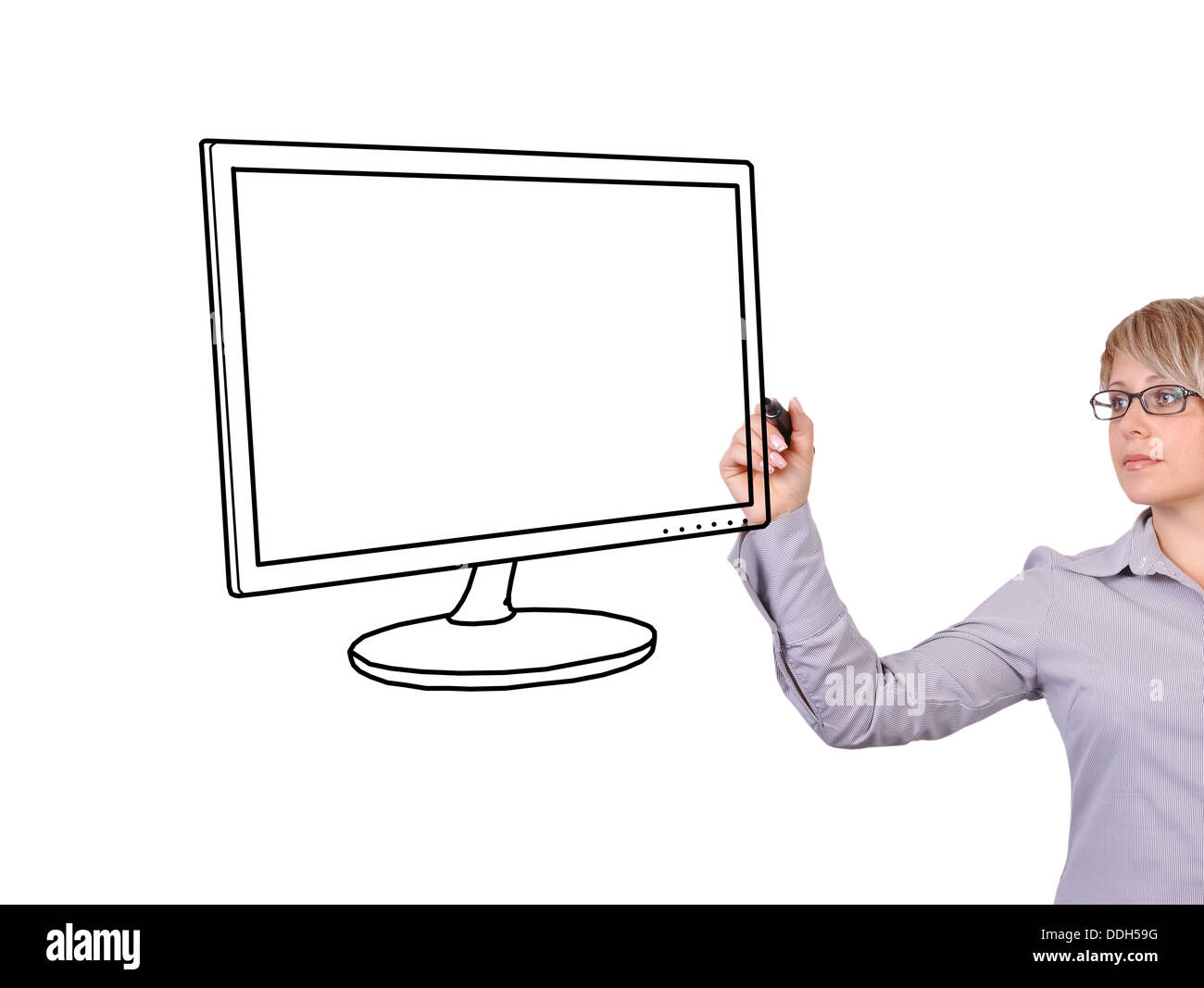 woman drawing monitor Stock Photo - Alamy
