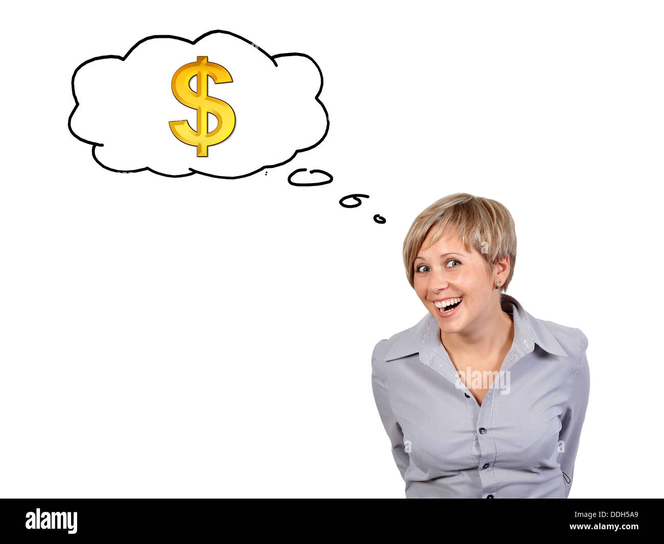 woman thinking about money Stock Photo - Alamy