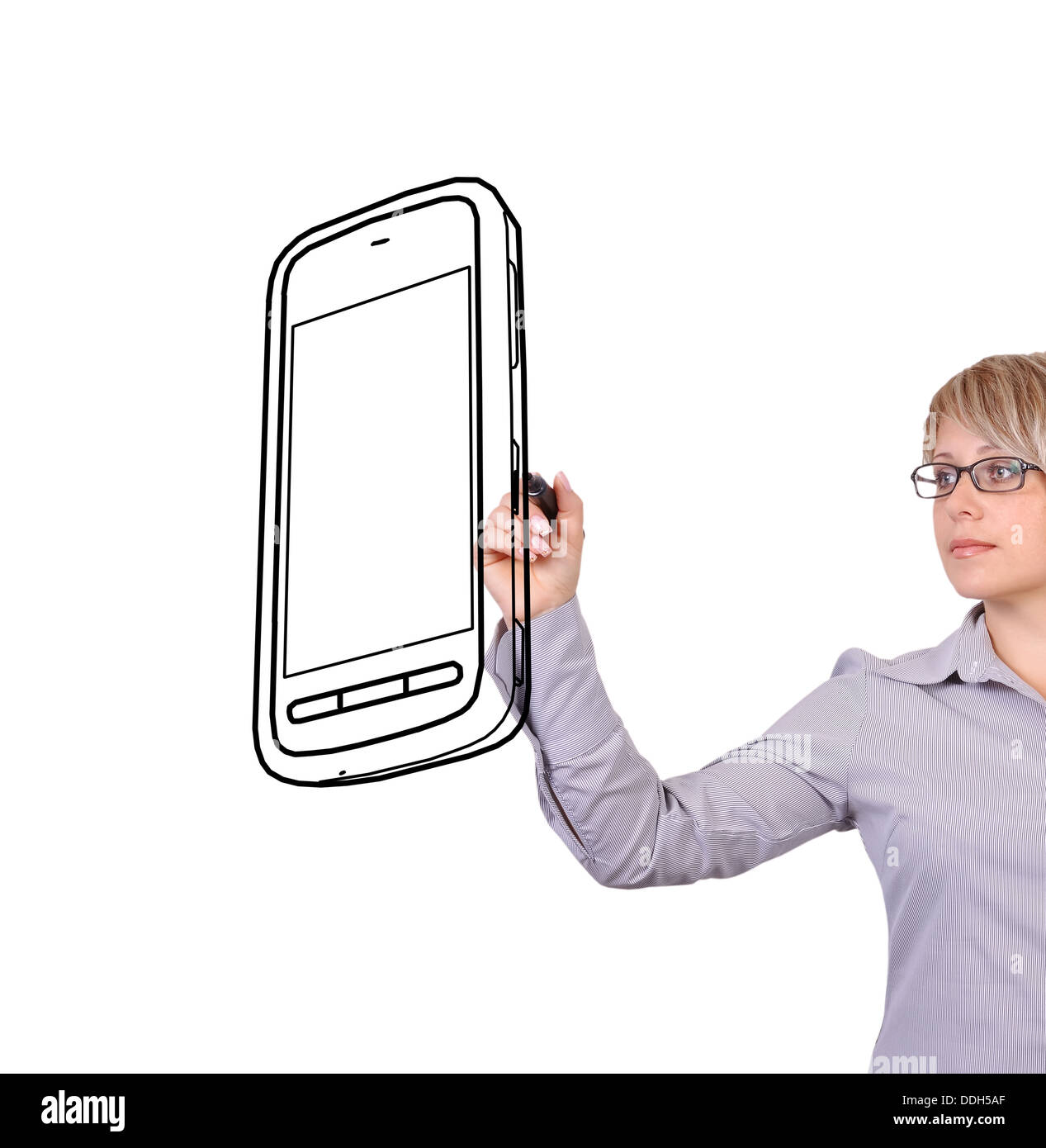 Mobile phone drawing hi-res stock photography and images - Alamy