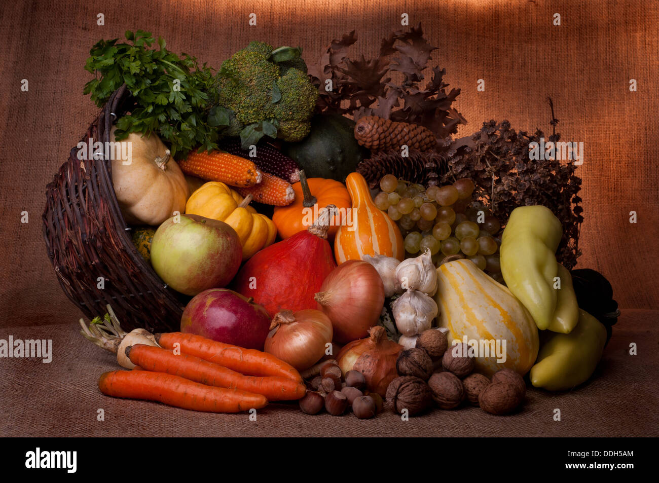 Fall cornucopia setting Stock Photo - Alamy