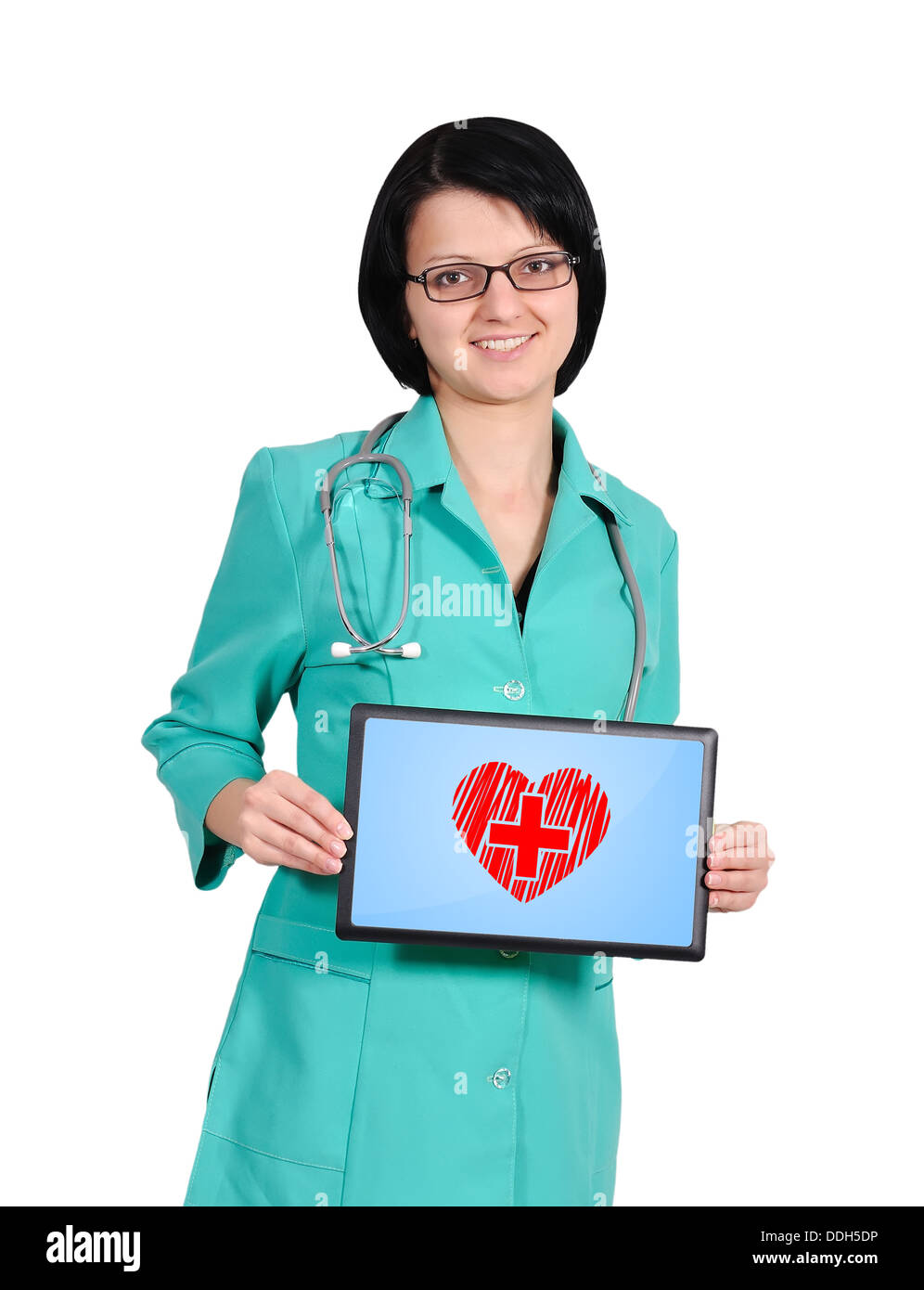 heart symbol on tablet Stock Photo - Alamy