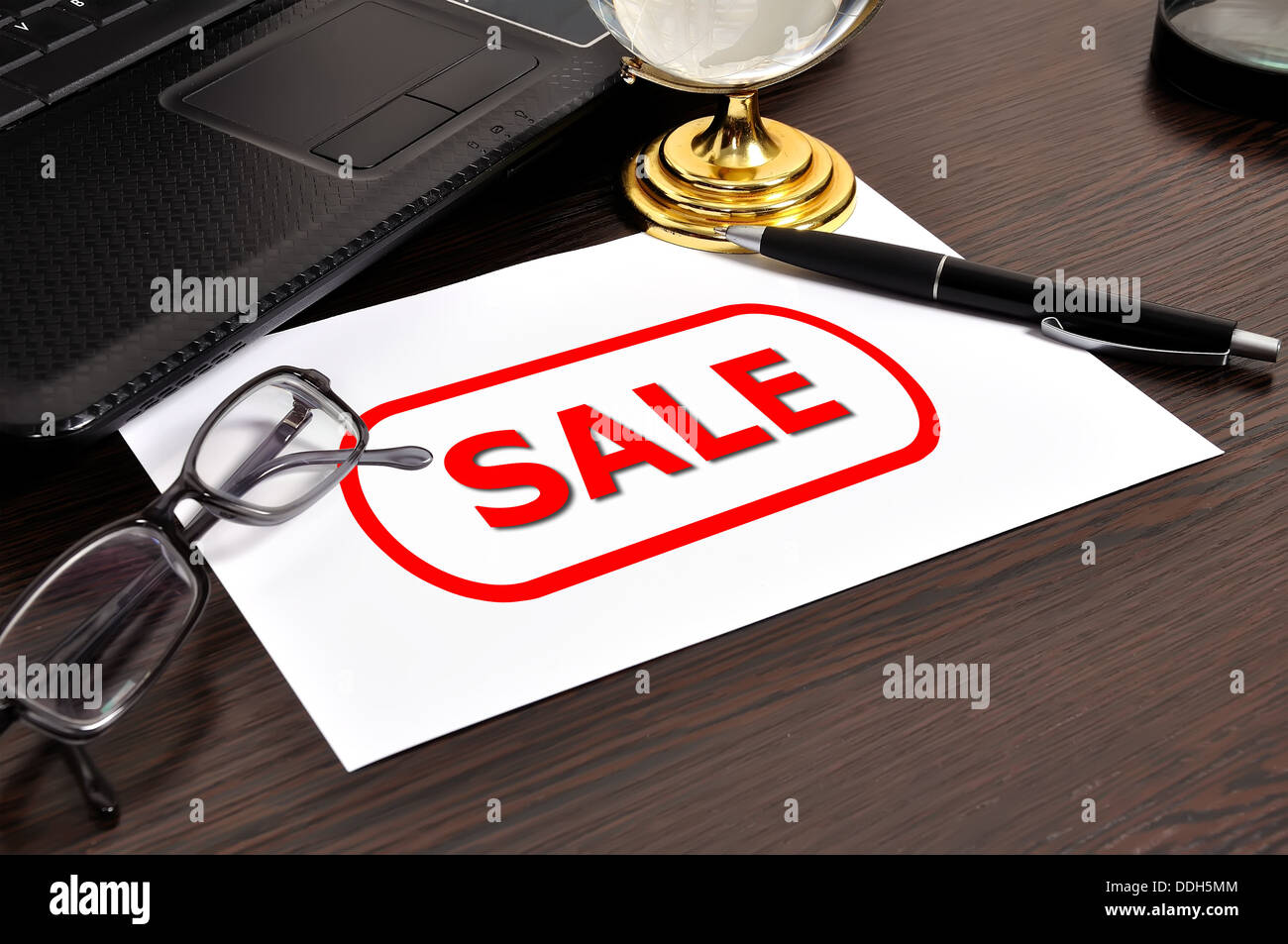 sale symbol on paper Stock Photo - Alamy
