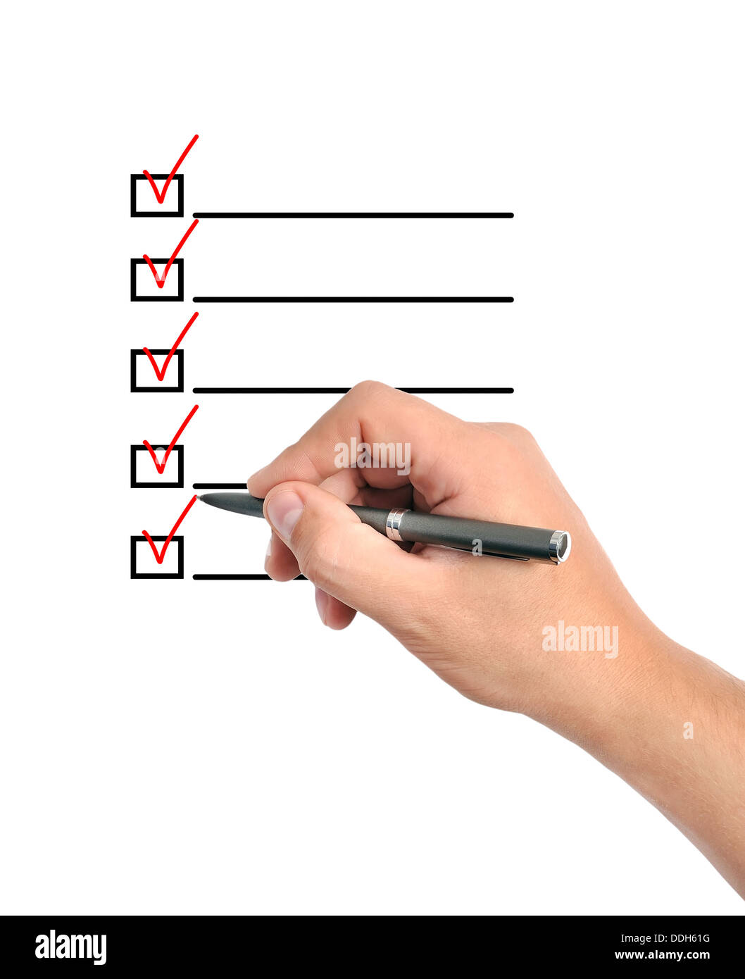 Hand drawing check boxes Stock Photo - Alamy