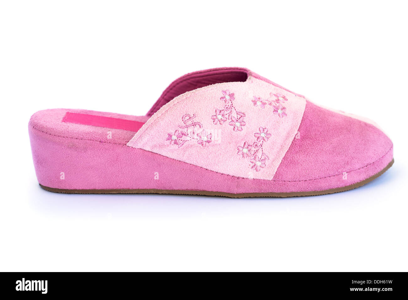 Pink slipper isolated on white background Stock Photo - Alamy