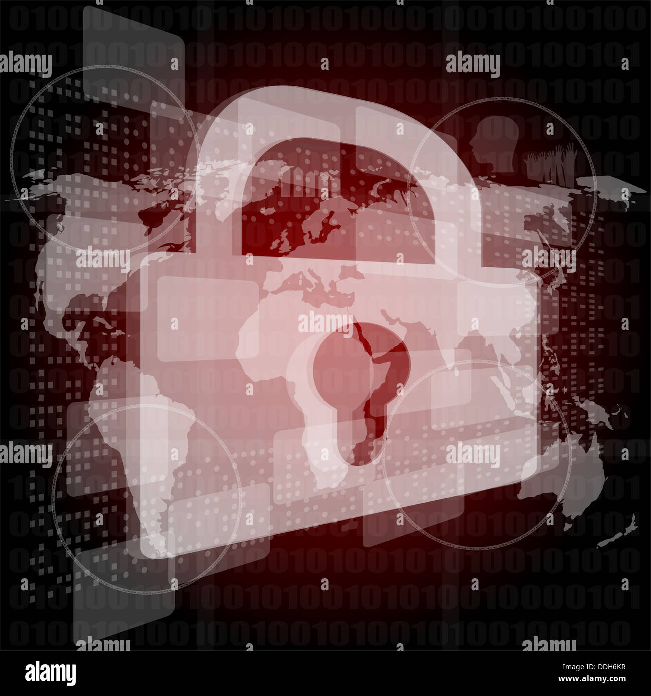 Security concept: Lock on digital screen, contrast Stock Photo - Alamy