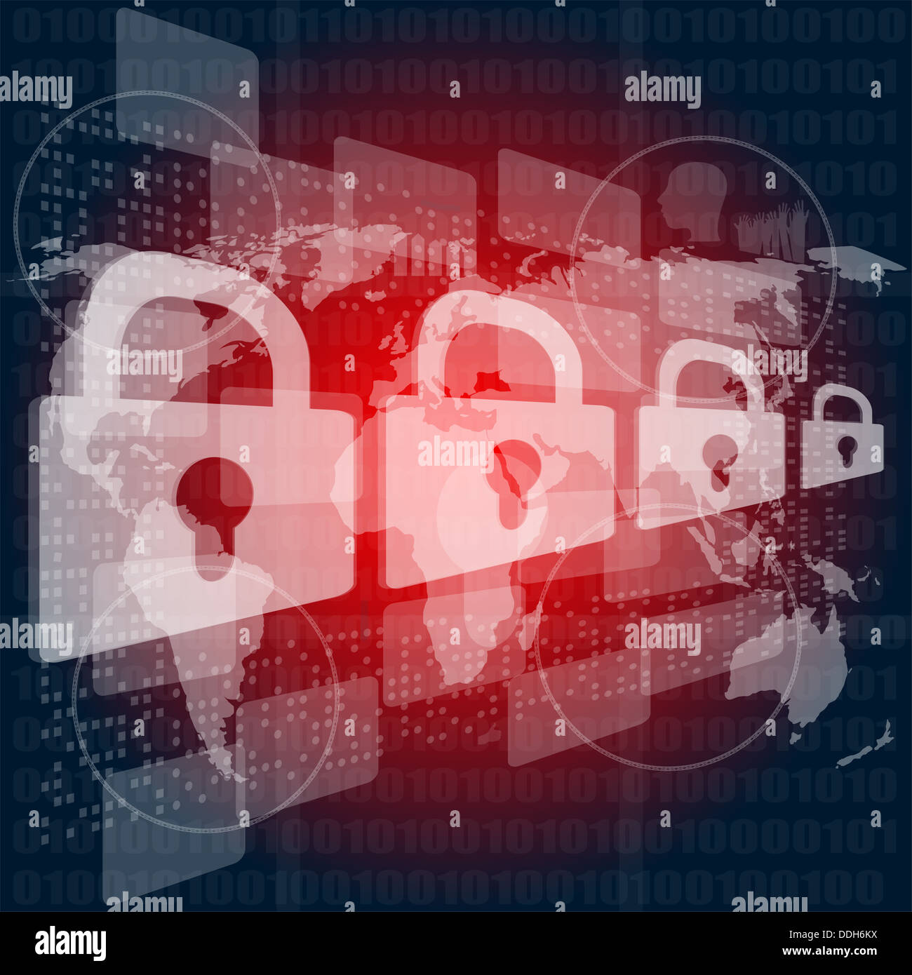 Security concept: Lock on digital screen, contrast Stock Photo - Alamy